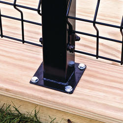 2"x50" Black Grid Pattern Euro Steel Fence Post with Hardware at Menards®