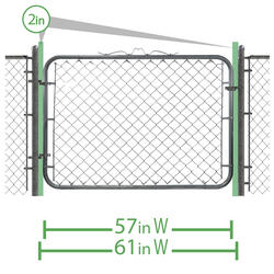 3'6" x 5' Galvanized Chain-Link Fence Extra Wide Walk Gate at Menards®