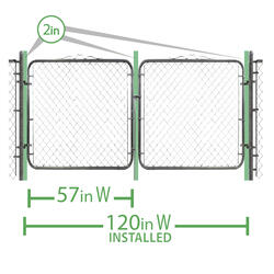 5' x 10' Galvanized Chain-Link Fence Double Drive Gate at Menards®