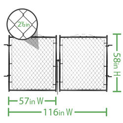 5' x 10' Black Chain-Link Fence Gate at Menards®