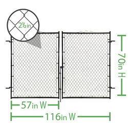 6' x 10' Black Chain-Link Fence Gate at Menards®