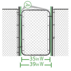 5' x 3'3" Galvanized Chain-Link Fence Walk Gate at Menards®