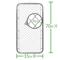 6' x 3'3" Galvanized Chain-Link Fence Walk Gate at Menards®