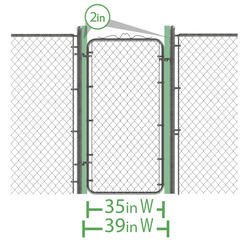 6' x 3'3" Galvanized Chain-Link Fence Walk Gate at Menards®