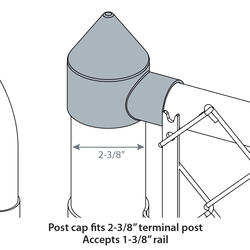 2-3/8" Chain-Link Fence One Way Bullet Cap at Menards®