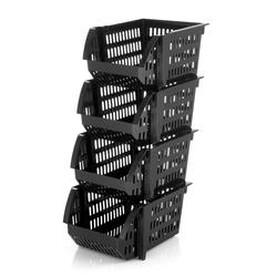 Home-Sweet-Home® 8-1/4"W x 5-1/8"H x 10-1/4"D Small Stackable Bins - 4 ...