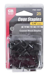 Gardner Bender® 1/4" Black Coaxial Cable Wire Staples - 25 Pack at Menards®