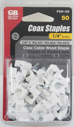Gardner Bender® 1/4" White Coaxial Cable Wire Staples - 50 Pack at Menards®