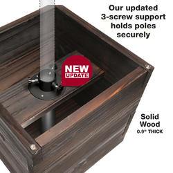 Excello Global Products 18" Dark Brown Wooden Planter Box with String ...