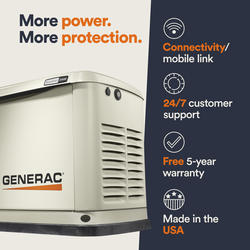 Generac® 22,000-Watt (LP) 19,500-Watt (NG) Home Standby Generator with ...