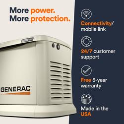Generac® 26,000-Watt (LP) 22,500-Watt (NG) Home Standby Generator at Menards®