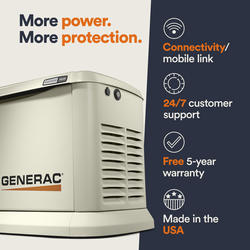 Generac® 26,000-Watt (LP) 22,500-Watt (NG) Home Standby Generator with ...