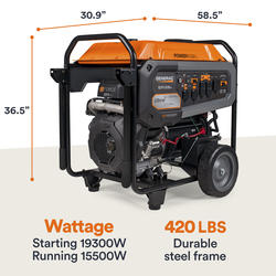 Generac® 15,500 Running 19,300 Starting Watt Gasoline Portable Generator at Menards®