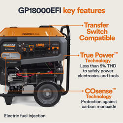 Generac® 18,000 Running 22,500 Starting Watt Gasoline Portable ...