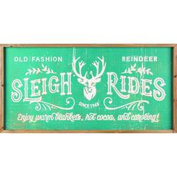 Enchanted Forest® 31-3/4" Blue Sleigh Rides Wood Holiday Sign at Menards®