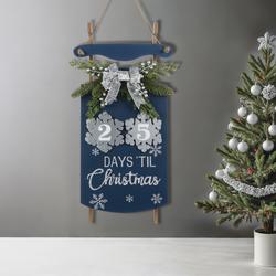 Enchanted Forest® 23" Blue Wooden Christmas Countdown Calendar Porch Sign at Menards®