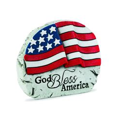 Enchanted Garden™ 4-1/2" Cement Bless America Decorative Garden Stone ...