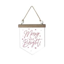 Enchanted Forest® 5.91" White Merry & Bright MDF Wall Sign at Menards®