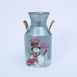 Enchanted Forest® 15-1/4" Metal Snowman Milk Can at Menards®