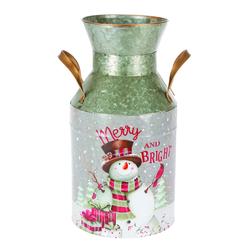 Enchanted Forest® 15-1/4" Metal Snowman Milk Can at Menards®