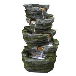 Enchanted Garden® 3'3-7/8" Tiered High Cliff Outdoor Water Fountain at ...