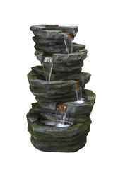 Enchanted Garden® 3'3-7/8" Tiered High Cliff Outdoor Water Fountain at ...