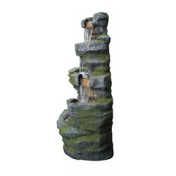 Enchanted Garden® 3'3-7/8" Tiered High Cliff Outdoor Water Fountain at ...