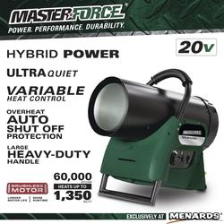 Masterforce™ 20-Volt Cordless 60,000 BTU Portable Forced Air Propane ...