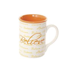 Inspirational Words Believe 16 ounce Coffee Mug Two Toned Decorated ...