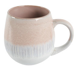 Avery Creek 19 ounce Coffee Mug Pink Belly Shape Reactive Stoneware at ...