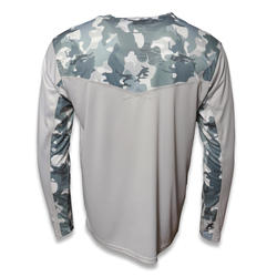 Mountainaire Men's Blue Smoke Poly Performance Long Sleeve Hooded Tee ...