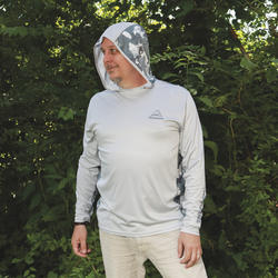 Mountainaire Men's Blue Smoke Poly Performance Long Sleeve Hooded Tee ...