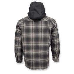RW Rugged Wear® Men's Anthracite Flannel Shirt Jacket with Hood - X ...