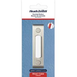 Heath Zenith Satin Nickel Lighted Wired Doorbell Push Button at Menards®