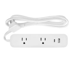 Globe Electric 2-Outlet 2-USB White Power Strip with 6' Cord at Menards®