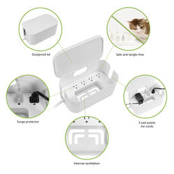 Globe Electric PowerHub™ Cable Management Box with 4- Outlet Surge ...