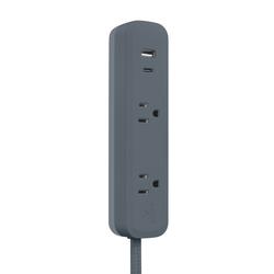 Globe Electric 2-Outlet 2-USB Gray Power Strip with 6' Cord at Menards®
