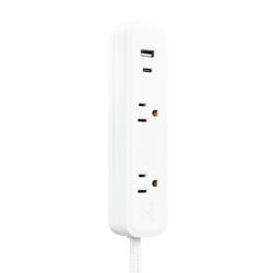 Globe Electric 2-Outlet 2-USB White Power Strip with 6' Cord at Menards®