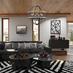 Photon Lighting® Cainon 9-Light Matte Black Chandelier at Menards®