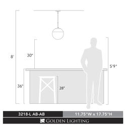 Photon Lighting® Eros 1-Light Aged Brass Pendant at Menards®