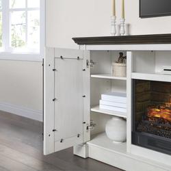 Whalen Hutchinson 65" Weathered Ivory Electric Fireplace Entertainment ...