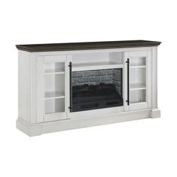 Whalen Hutchinson 65" Weathered Ivory Electric Fireplace Entertainment ...