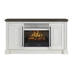 Whalen Hutchinson 65" Weathered Ivory Electric Fireplace Entertainment ...