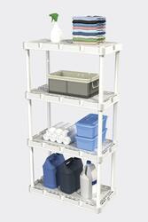 MaxIt™ Knect-A-Shelf™ 24"W x 48"H x 12"D 4-Tier White Plastic Shelving ...