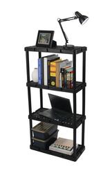 MaxIt™ Knect-A-Shelf™ 24"W x 48"H x 12"D 4-Tier Black Plastic Shelving ...