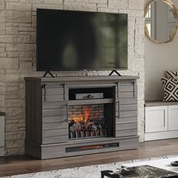Greentouch® Holcombe 48" Gray Washed Walnut Electric Fireplace ...