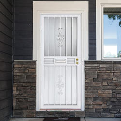 Grisham 36"W x 80"H White Security Storm Door with Mail Slot at Menards®