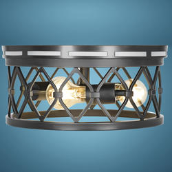 Patriot Lighting® Solitude Matte Black 3-Light Flush/Semi-Flush Mount ...
