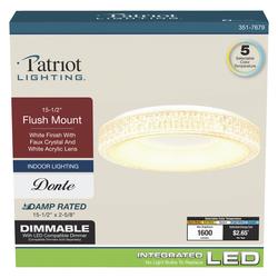 Patriot Lighting® Donte White Integrated LED Flush Mount Ceiling Light ...