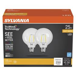 Sylvania® TruWave™ 25 Watt Equivalent Clear Dimmable G25 E26 Soft White ...